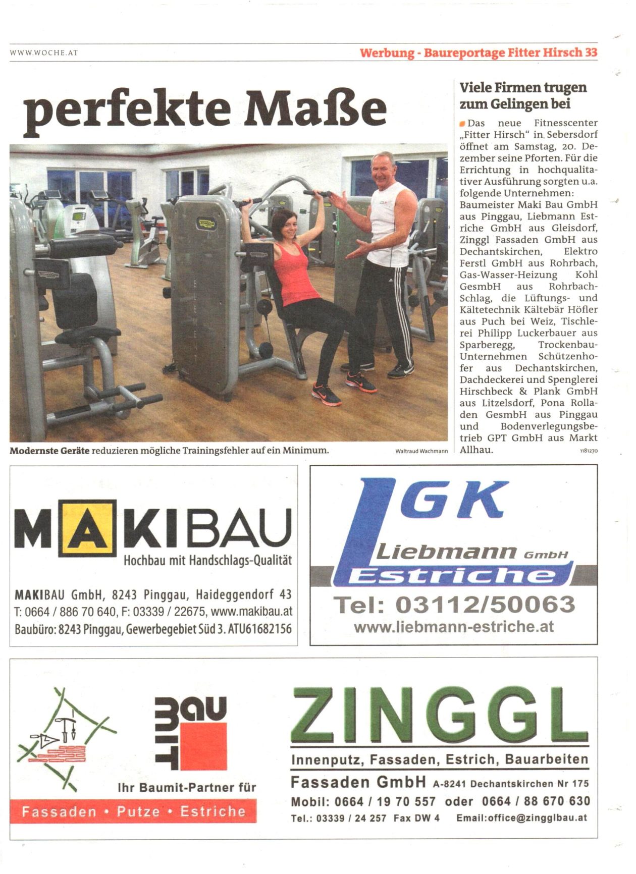 Baureportage – maxiFIT | Gesundheits- und Fitnessstudio